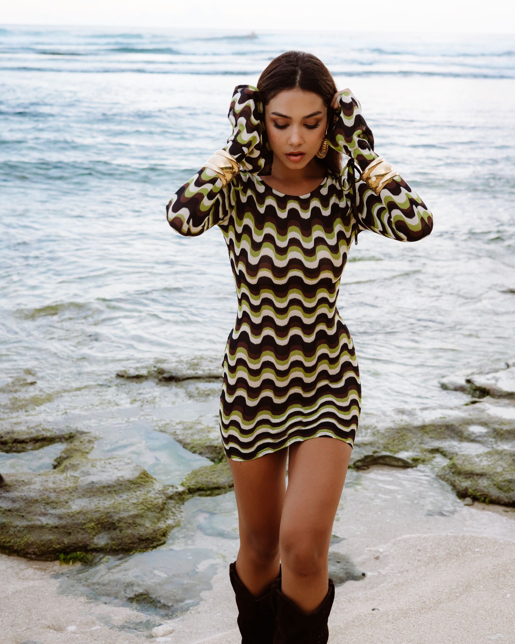 Capri Mini Dress - Matcha Knit – PrettyRascal