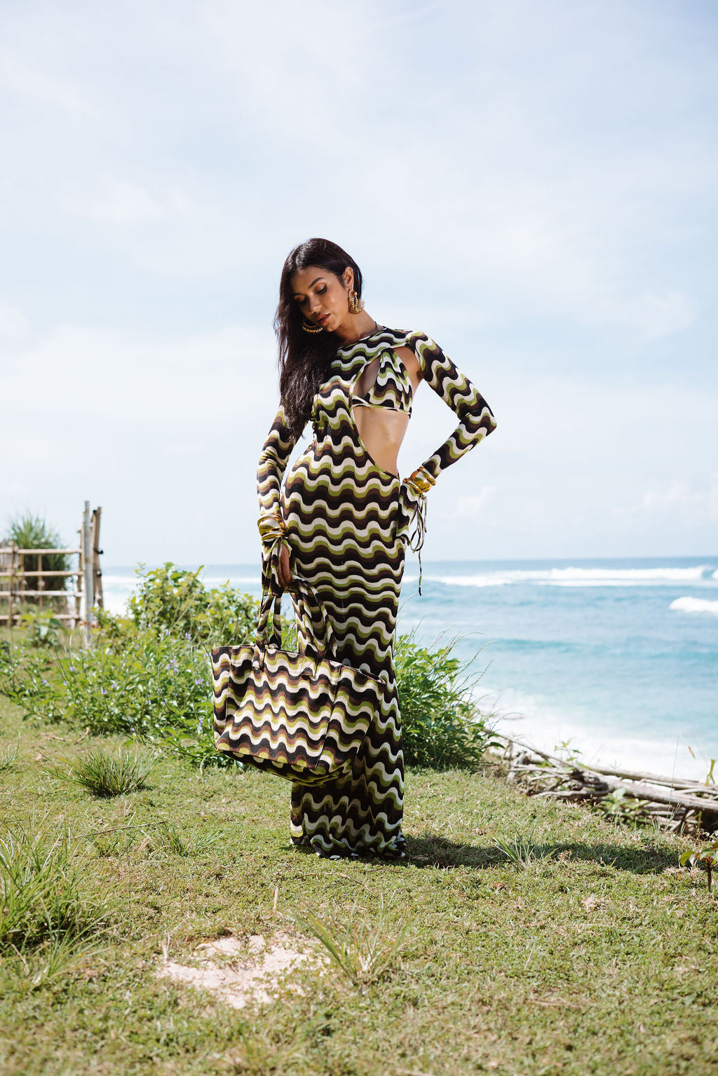 Amari Beach Bag - Matcha Knit – PrettyRascal